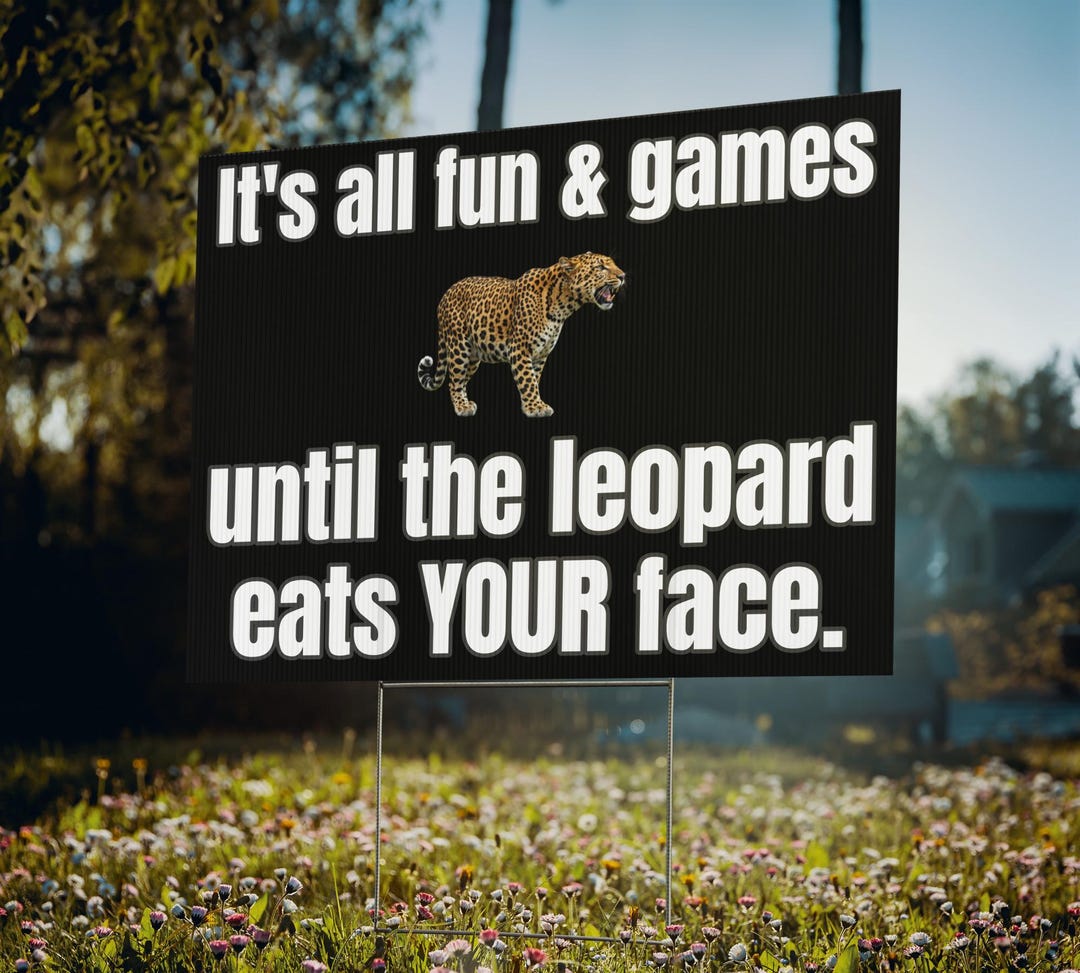 Anti Trump Sign Face Eating Leopard Yard Sign for Political Protest ...