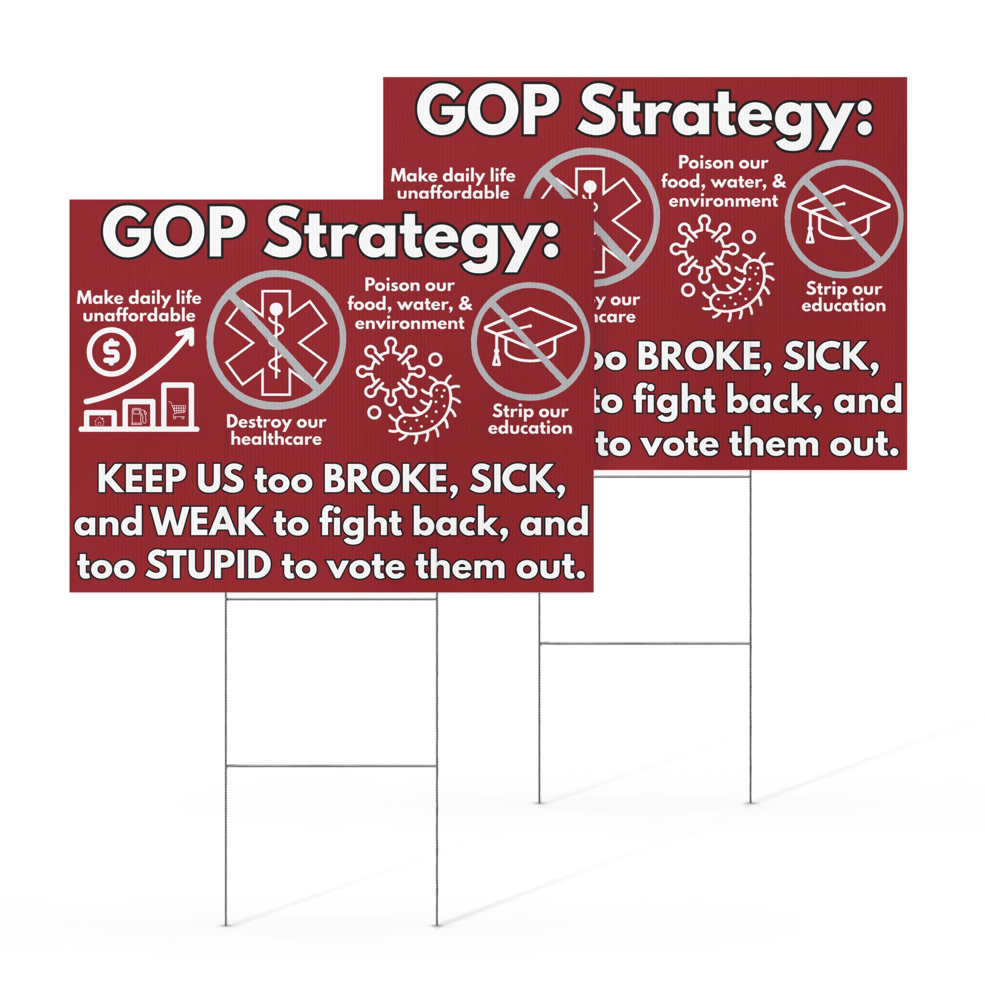 GOP Strategy Oppression Protest Sign Anti Trump Corruption Political ...