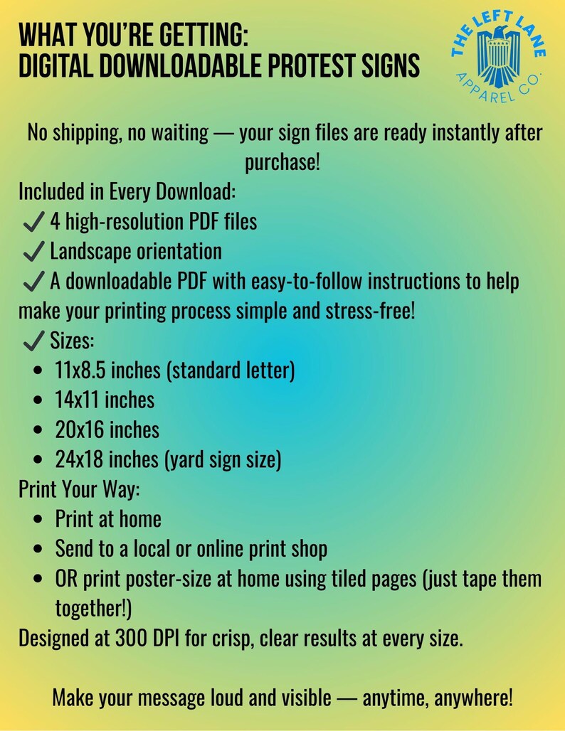 Instant Protest Sign Printable Anti Trump March Rally Sign Instant ...