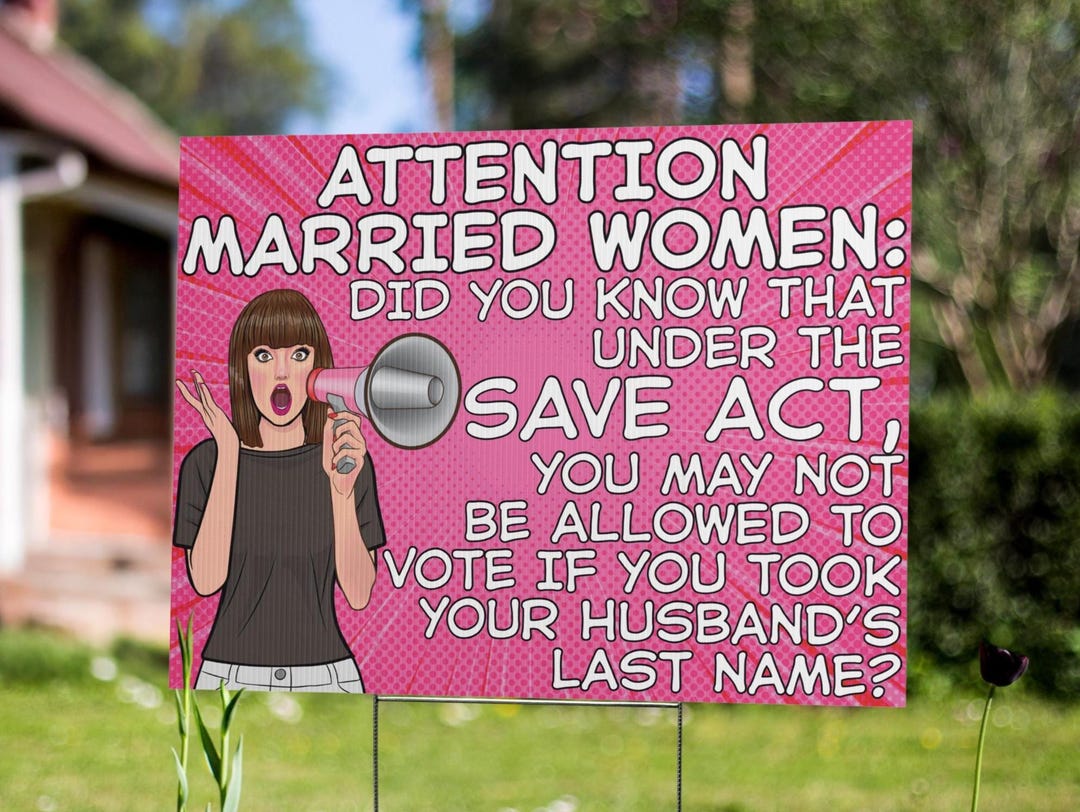 Women Rights Yard Sign Anti SAVE Act Protest Sign Female Equality ...