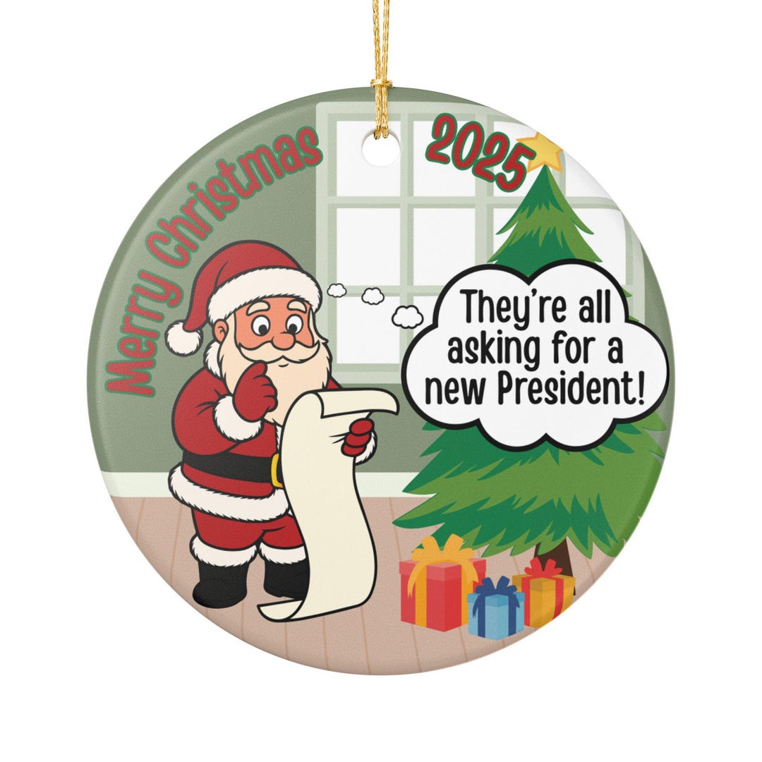 Funny Anti Trump Ornament Christmas 2025 Political Humor Democrat ...