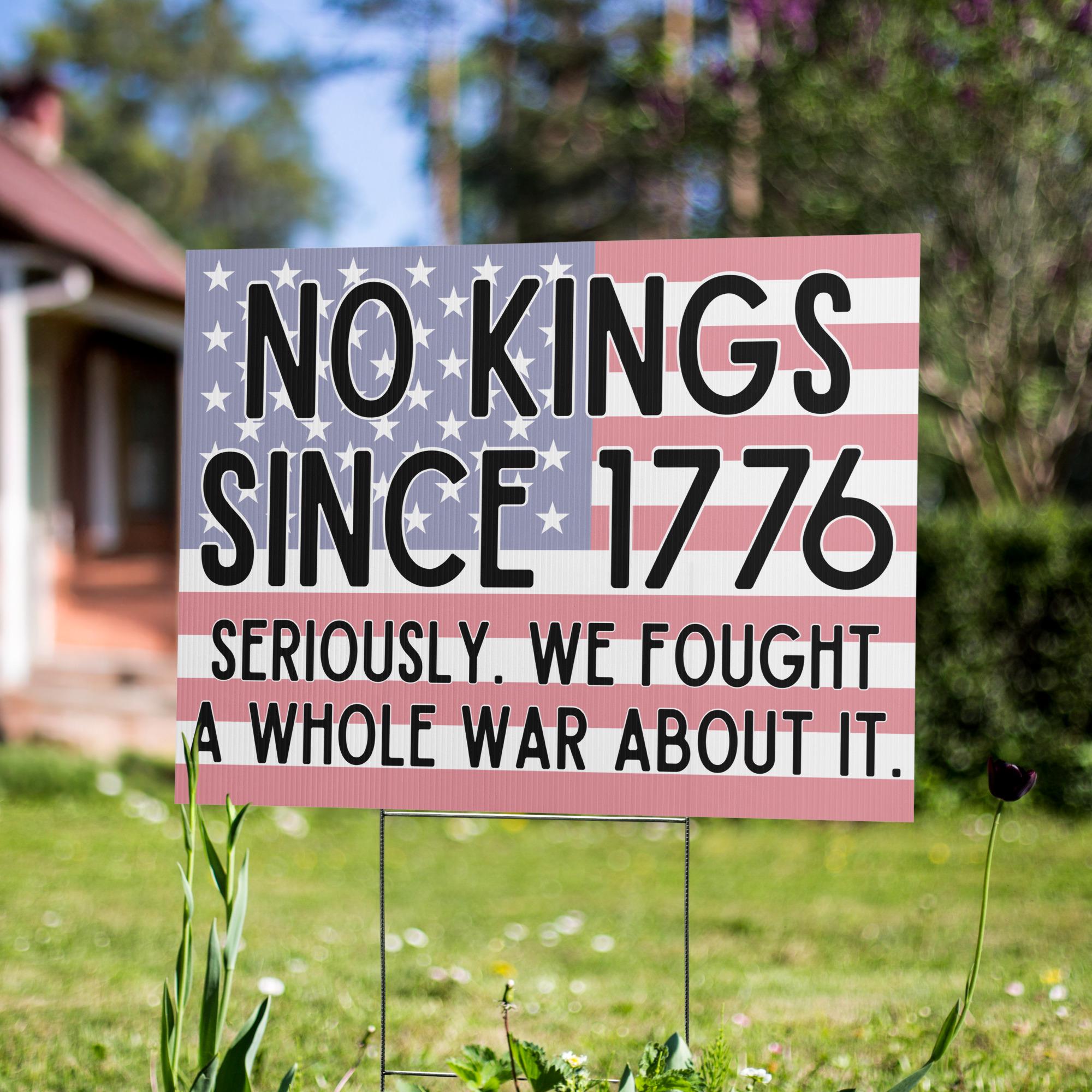 Printable No Kings 4th of July Sign Independence Day Yard Sign Decor ...