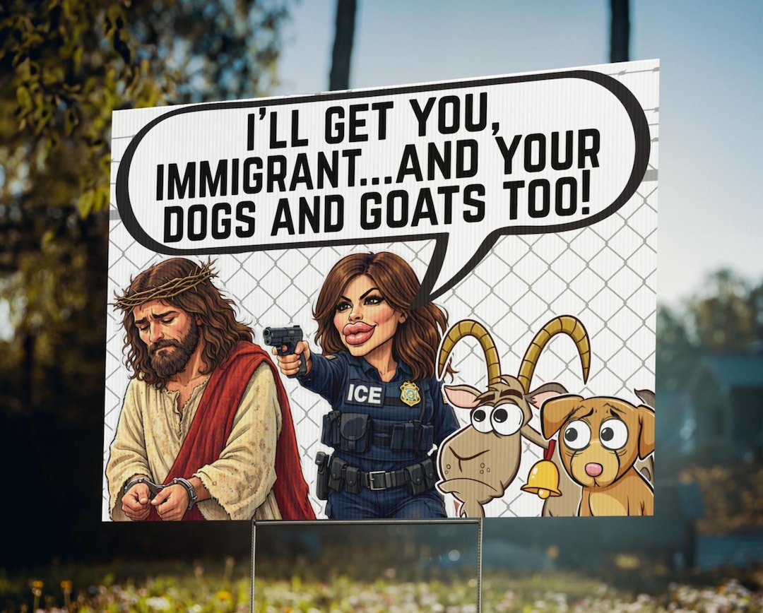 Anti ICE Noem Yard Sign Christian Hypocrisy Protest Sign Noem Arresting ...
