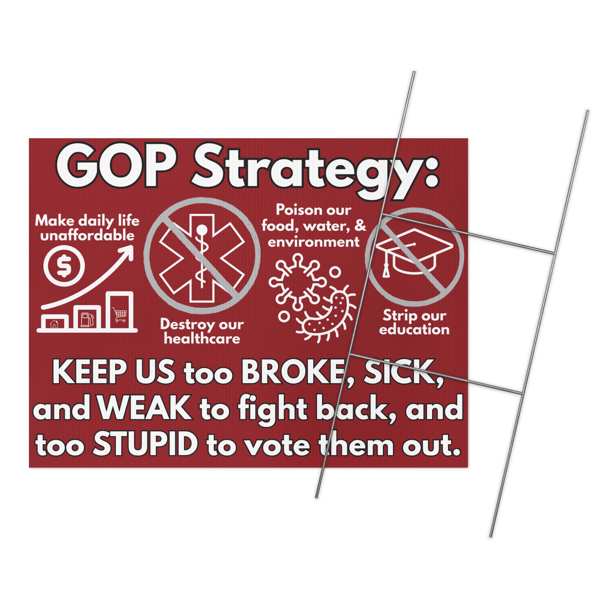 GOP Strategy Oppression Protest Sign Anti Trump Corruption Political ...