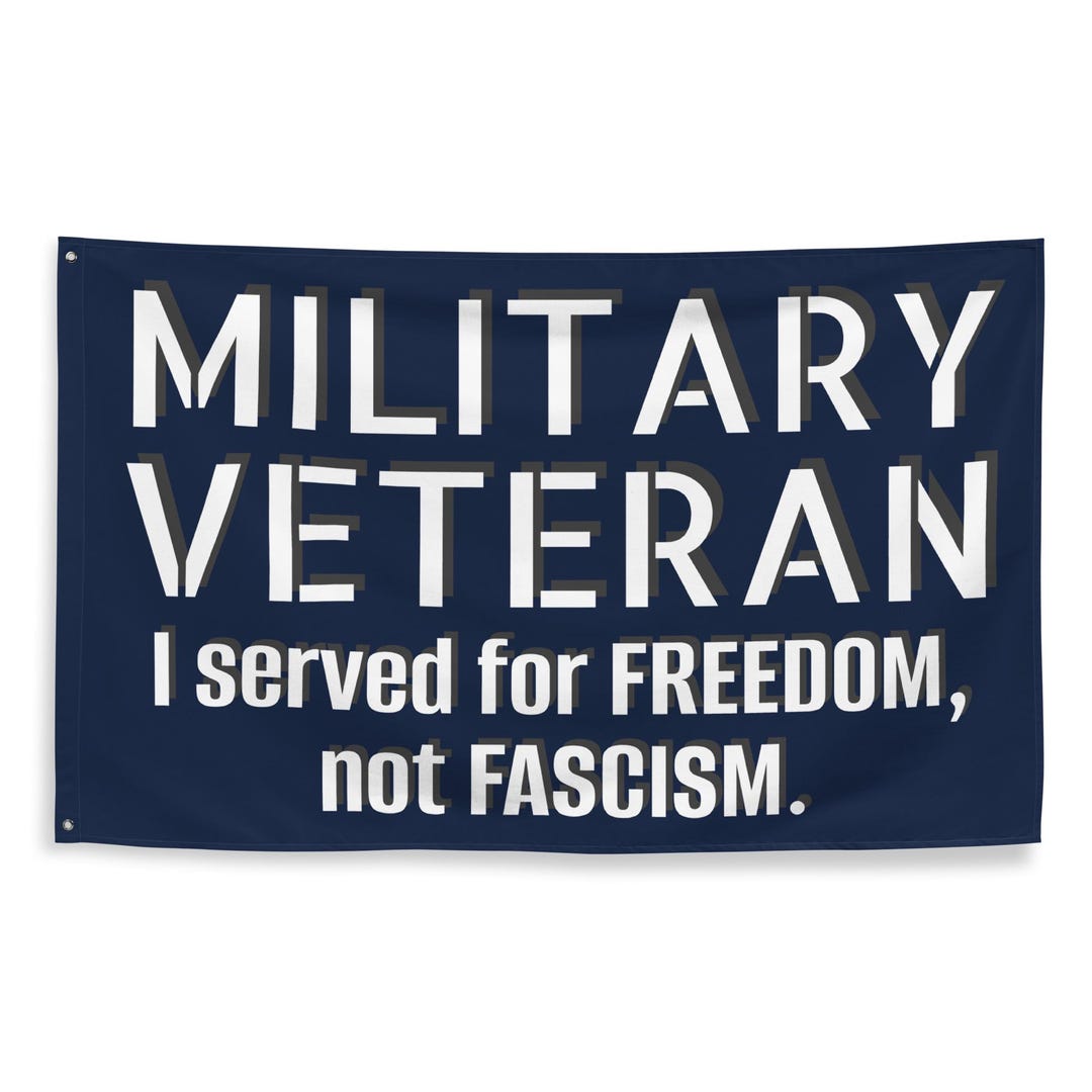Navy Blue Military Veteran Flag Served for Freedom Flag Anti Fascism ...