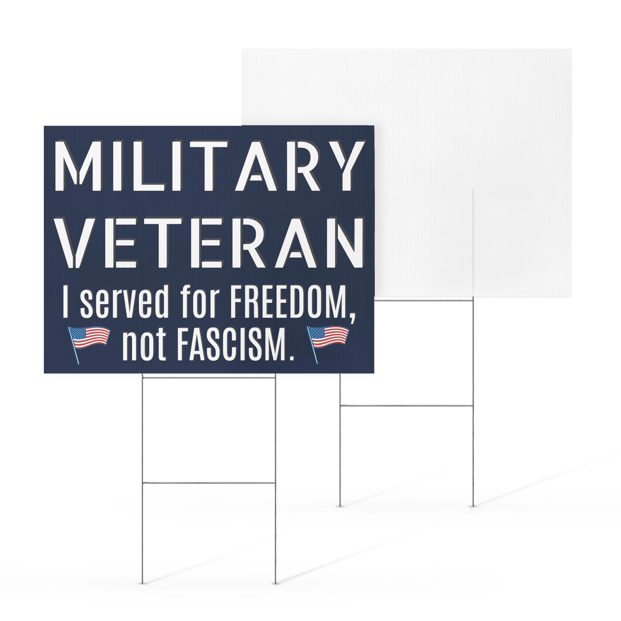 Military Veteran Yard Sign Veteran Against Trump Sign Served for ...
