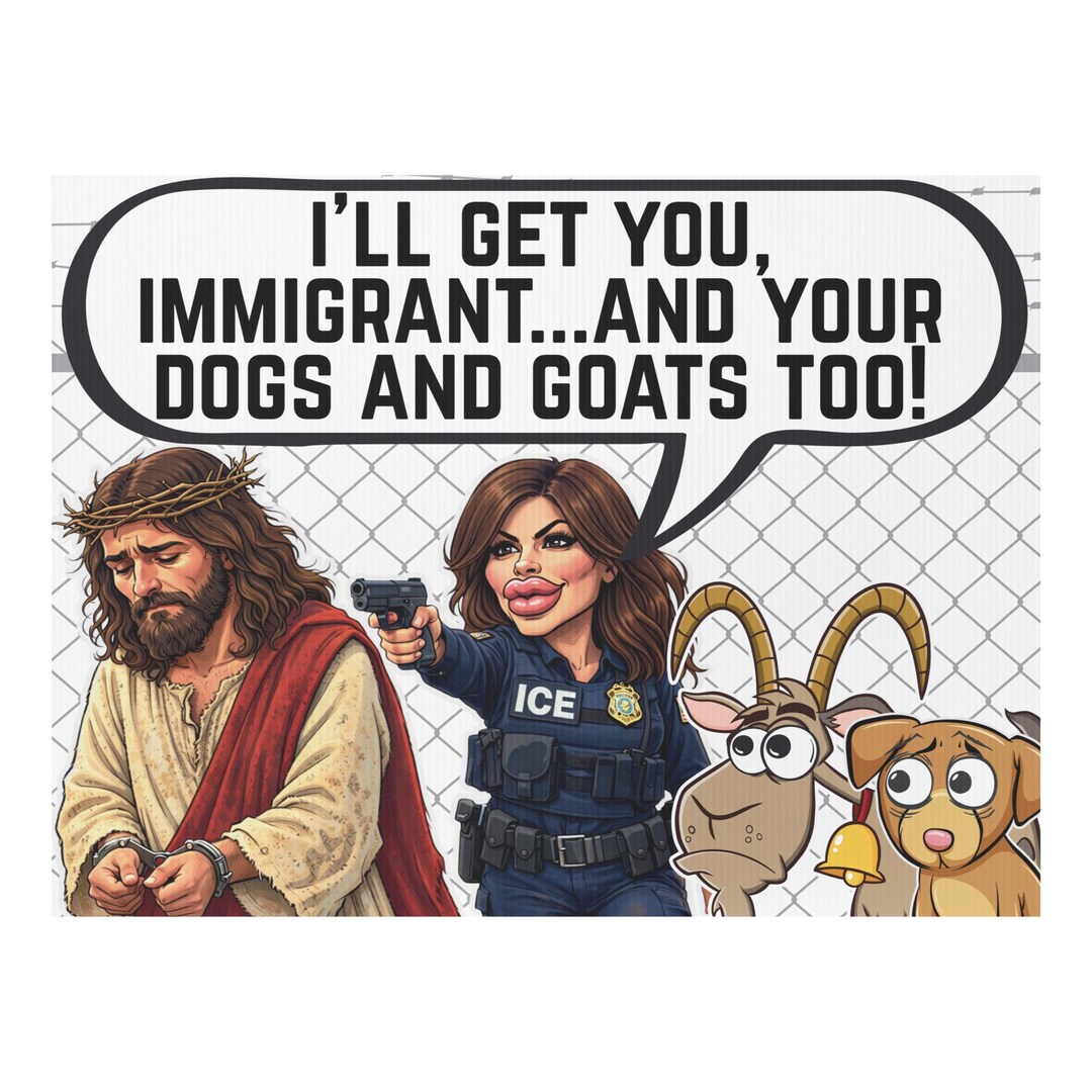 Anti ICE Noem Printable Protest Sign Christian Hypocrisy Jesus Arrested ...