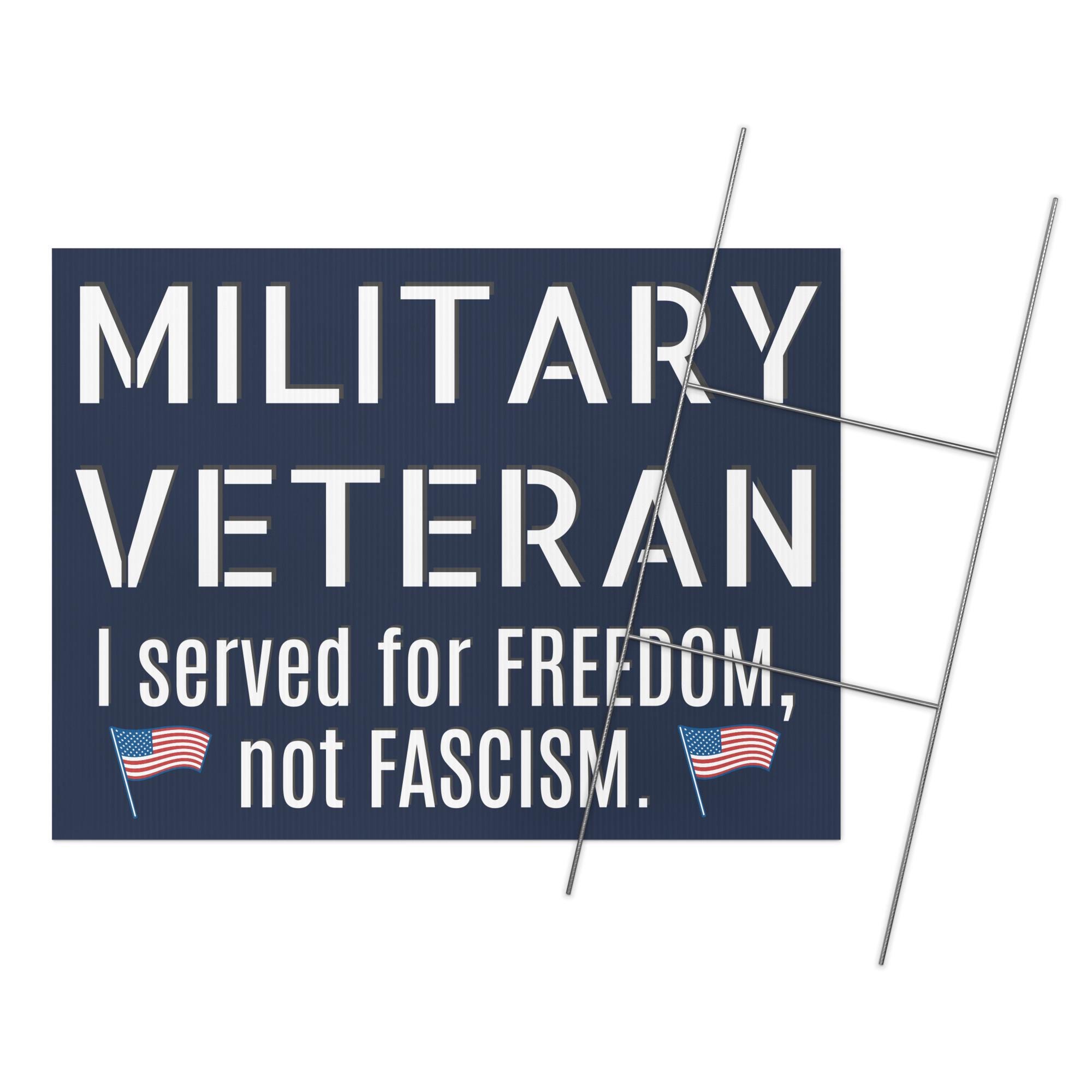 Military Veteran Yard Sign Veteran Against Trump Sign Served for ...