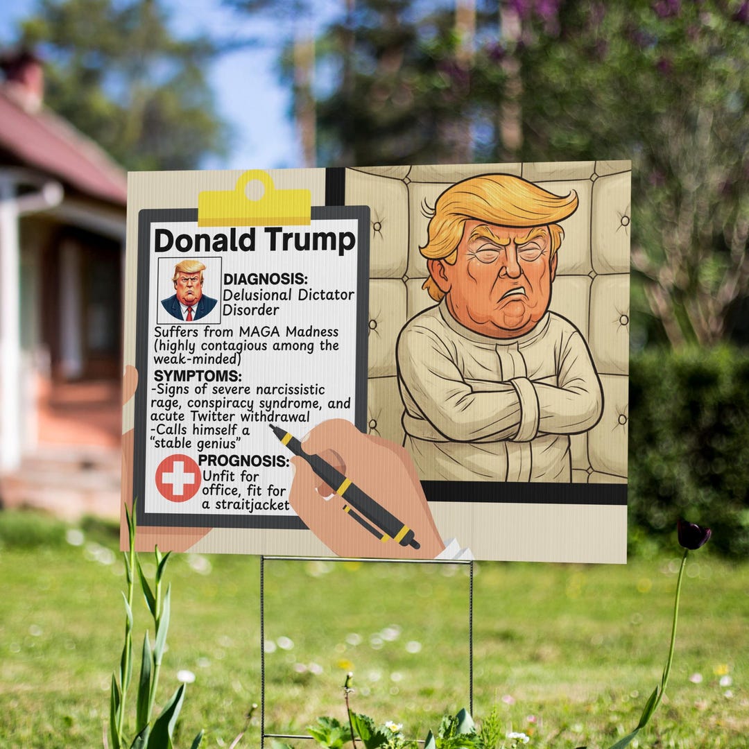 Anti Trump Yard Sign Stable Genius Protest Sign Funny Anti Trump Sign ...