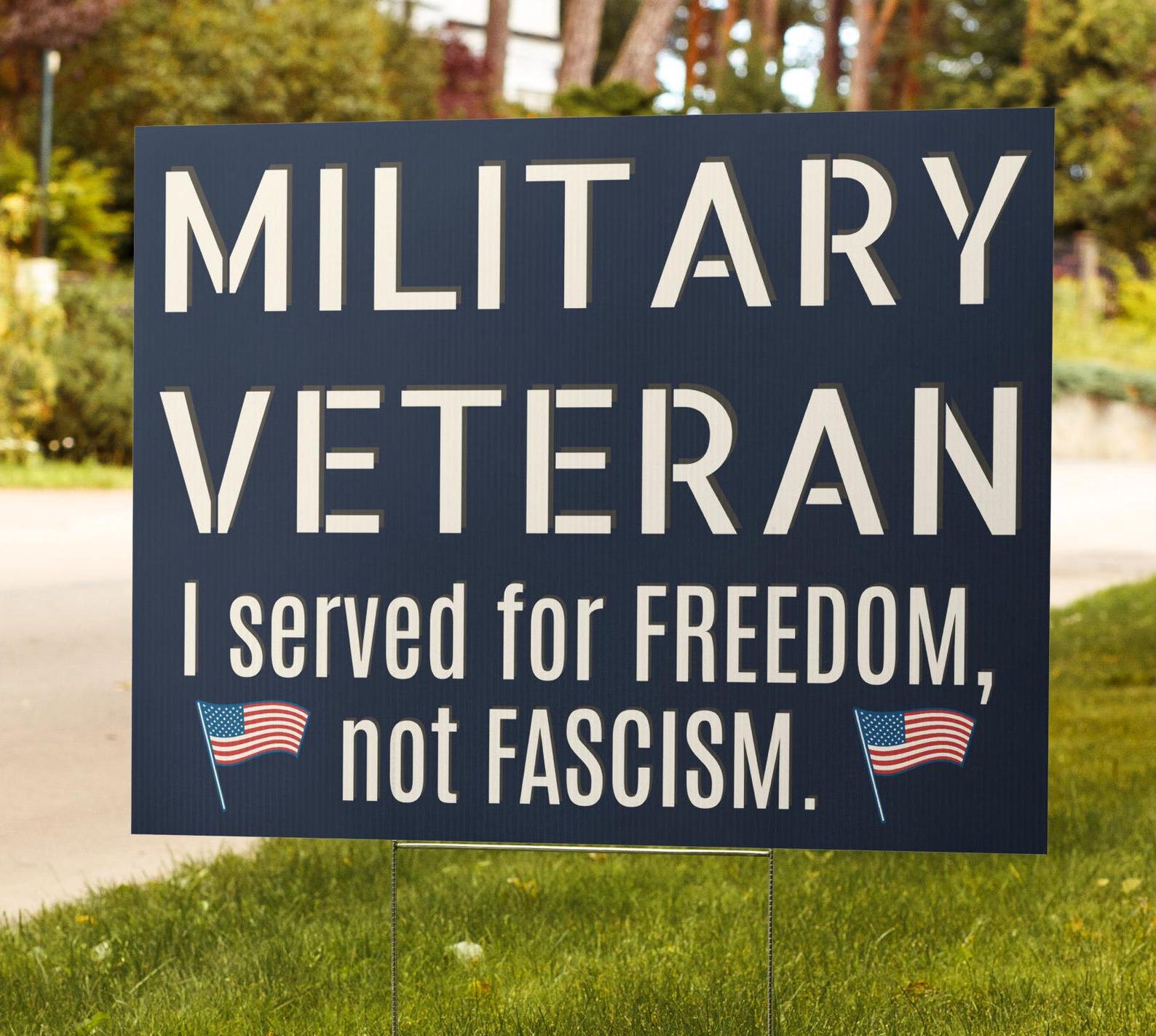 Military Veteran Yard Sign Veteran Against Trump Sign Served for ...
