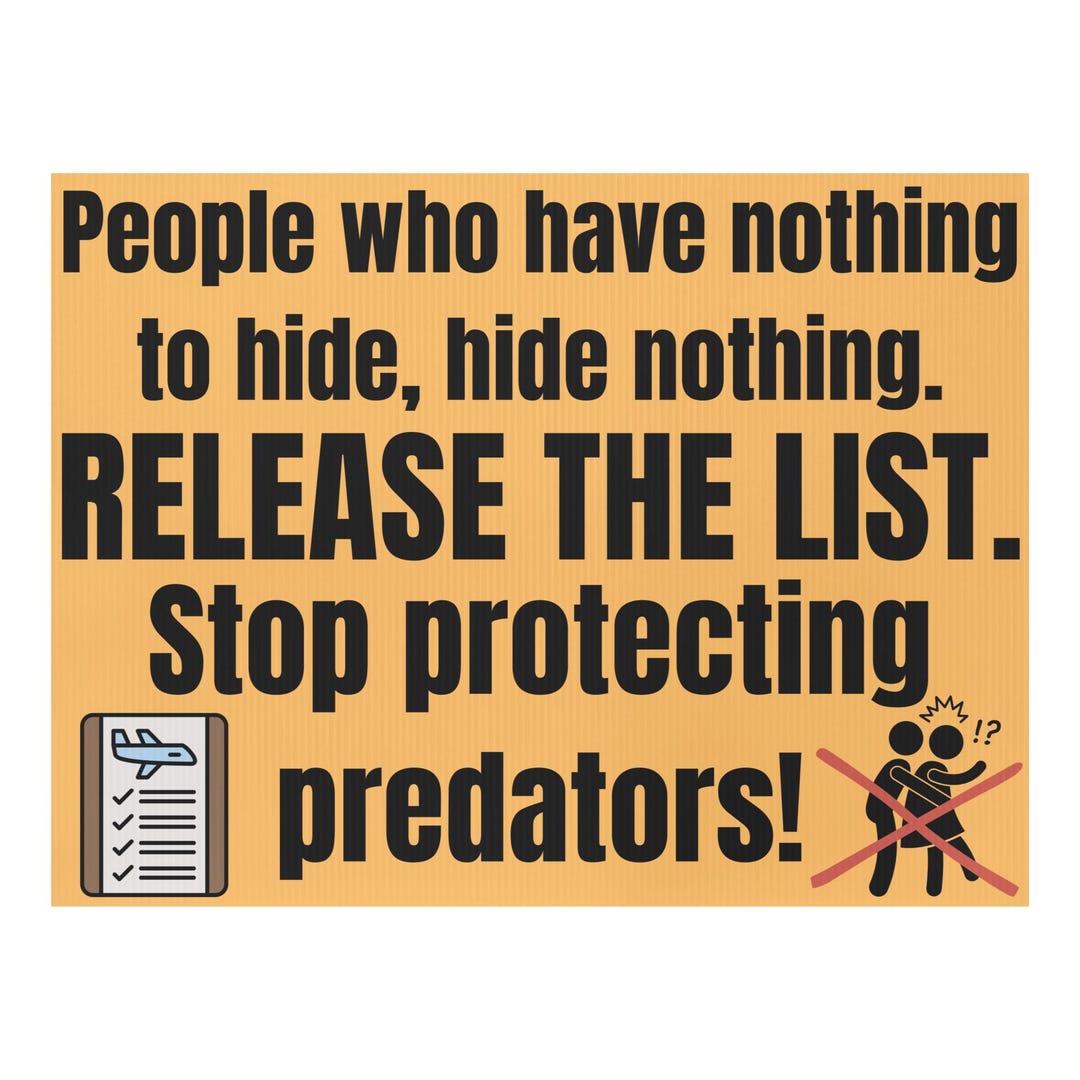 Epstein List Instant Protest Sign GOP Stop Protecting Predators Print ...