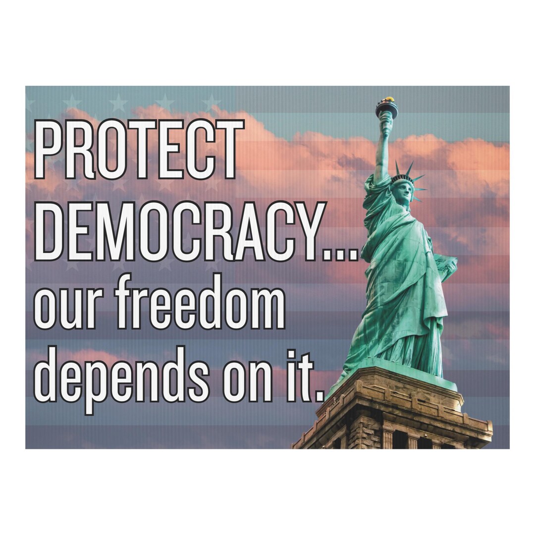Printable No Kings Protect Democracy Protest Sign American Freedom Yard ...