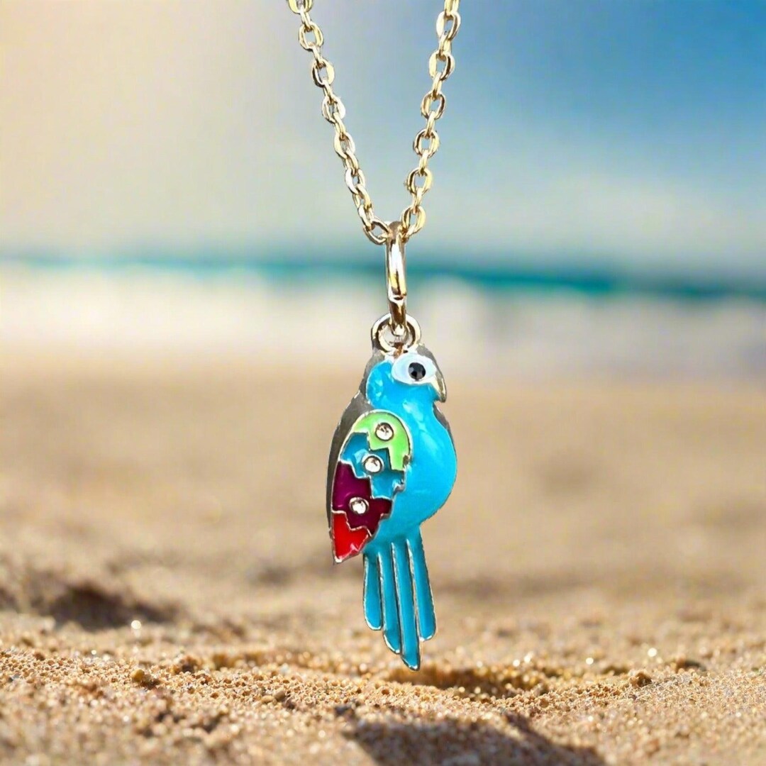 Parrot Necklace, Charm Necklace, Jewelry - Etsy