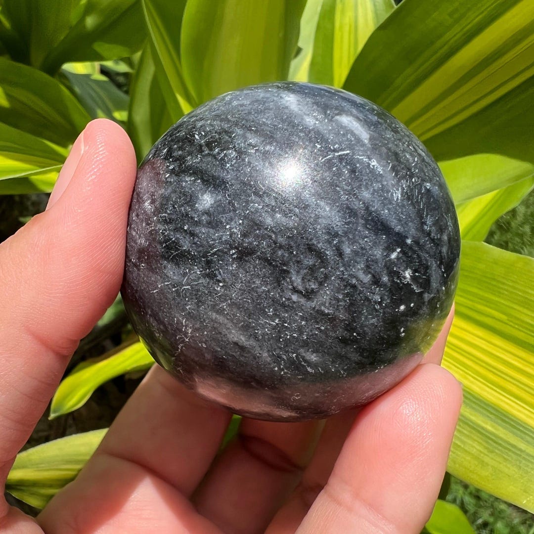 Black Jade Sphere Carving, Sphere, Crystals and Gemstones, Natural ...
