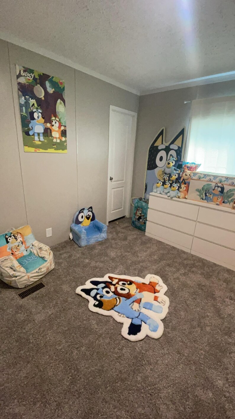 Bluey and Bingo Rug Super Soft Hand-made Tufted Playroom Carpet for ...