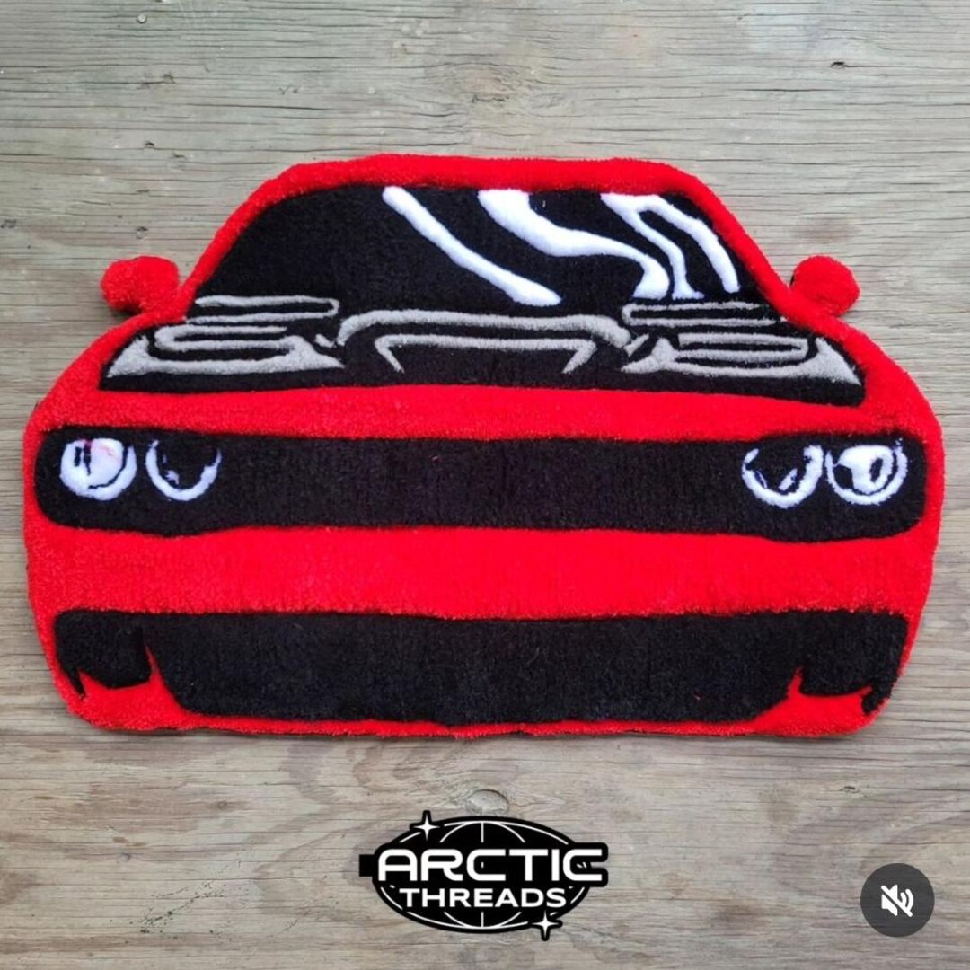 Custom Dodge Challenger Rug Handmade Any Color of Your Choice. - Etsy