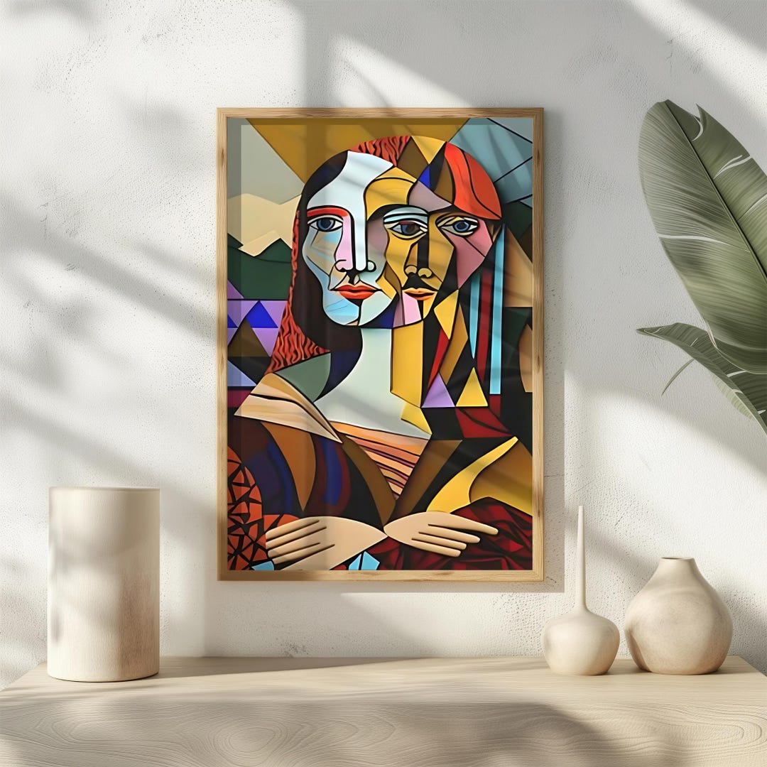 Mona Lisa Reimagined Portrait Digital Wall Art Printable | Picasso ...
