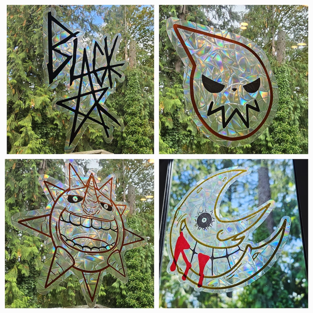 Anime Suncatcher Window Cling Sticker Decal |sun| |moon| |soul| |black ...