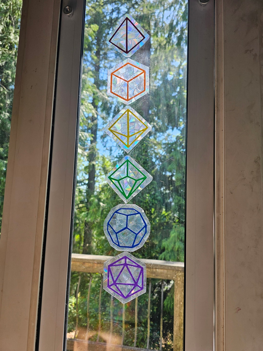 Rainbow D&D Dice Window Cling Suncatcher Stickers Decal - Etsy