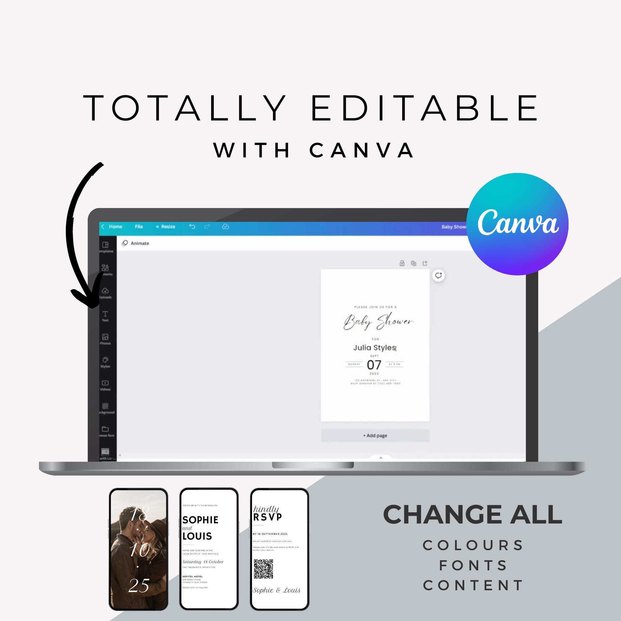 Minimal Animated Wedding Invitation Video Editable Template for Modern ...