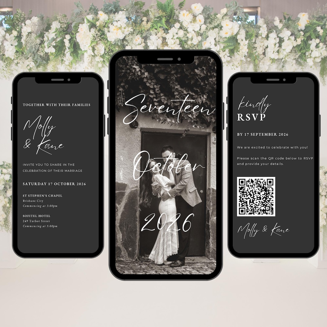 Animated Digital Wedding Invitation Customizable Animated Wedding ...