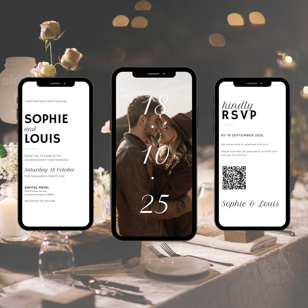 Minimal Animated Wedding Invitation Video Editable Template for Modern ...