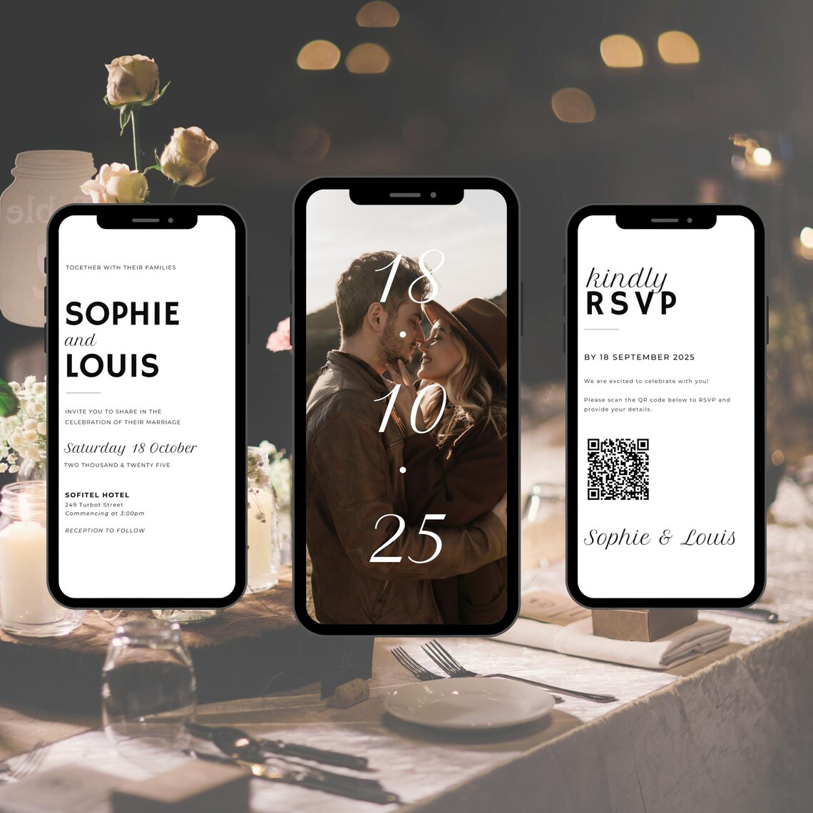 Minimal Animated Wedding Invitation Video Editable Template for Modern ...