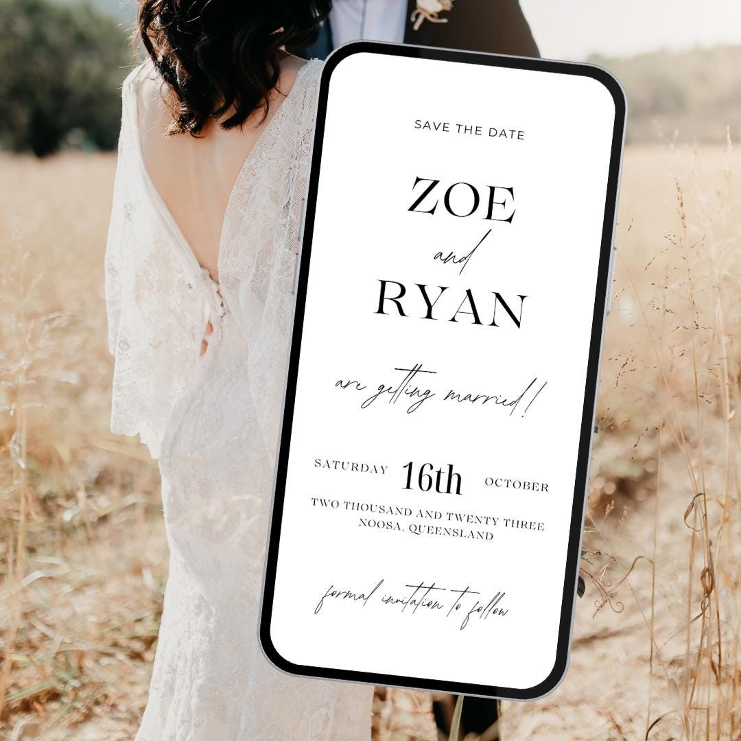 Save the Date Digital Invitation, Wedding Announcement, Instant ...