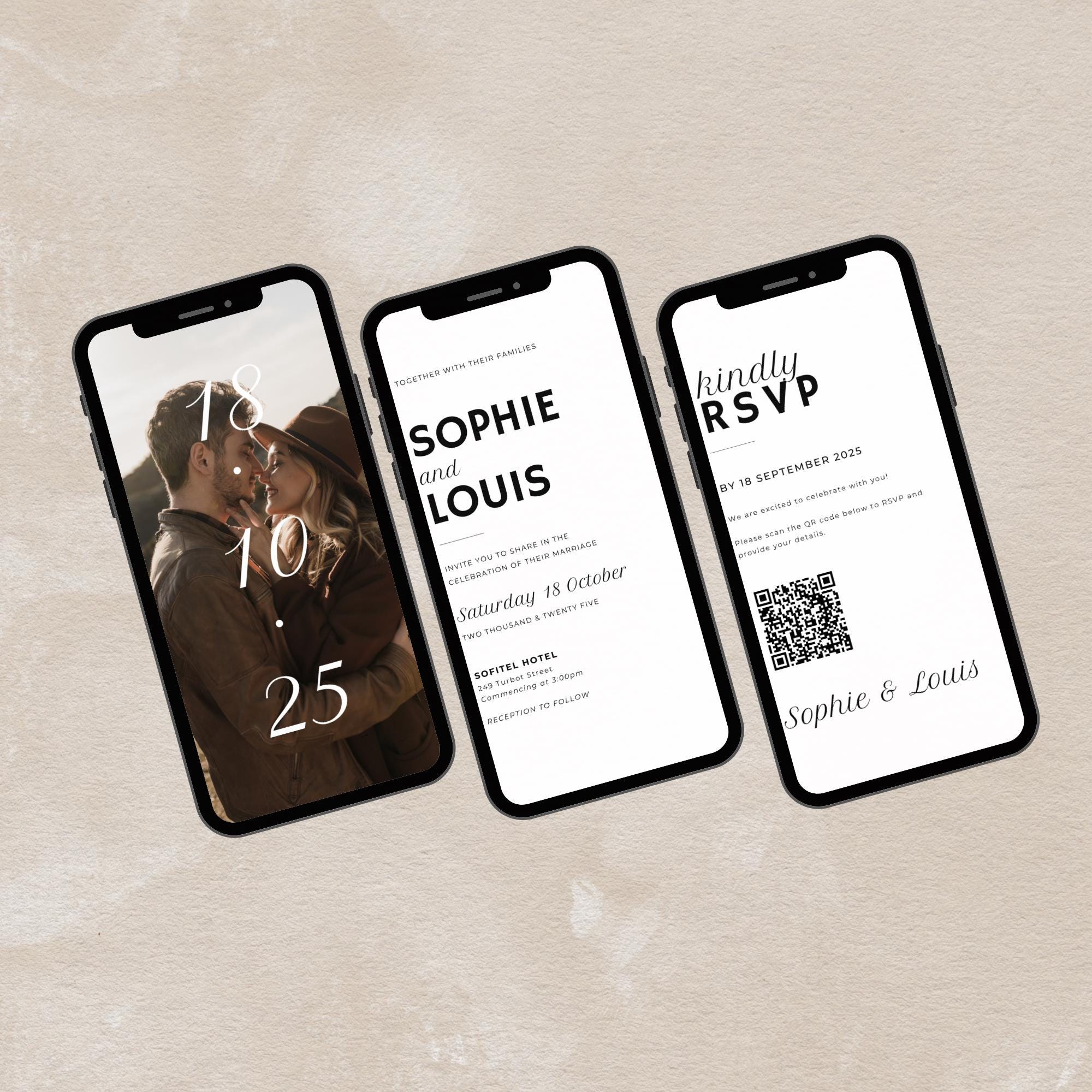 Minimal Animated Wedding Invitation Video Editable Template for Modern ...