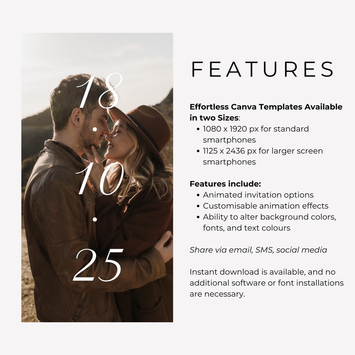 Minimal Animated Wedding Invitation Video Editable Template for Modern ...