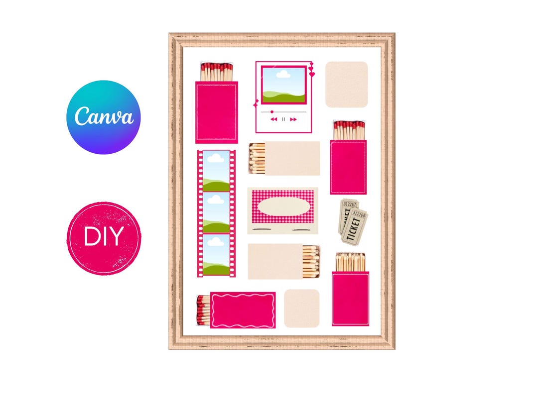 Editable Matchbook Poster Template Pink, Blank Matchbook Template ...