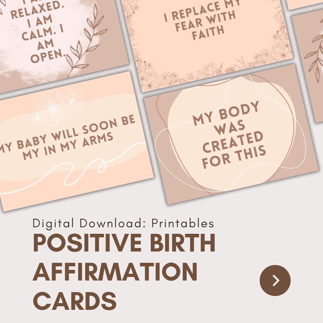 Set of 30 Positive Birth Affirmations | Printable Cards | Christian ...