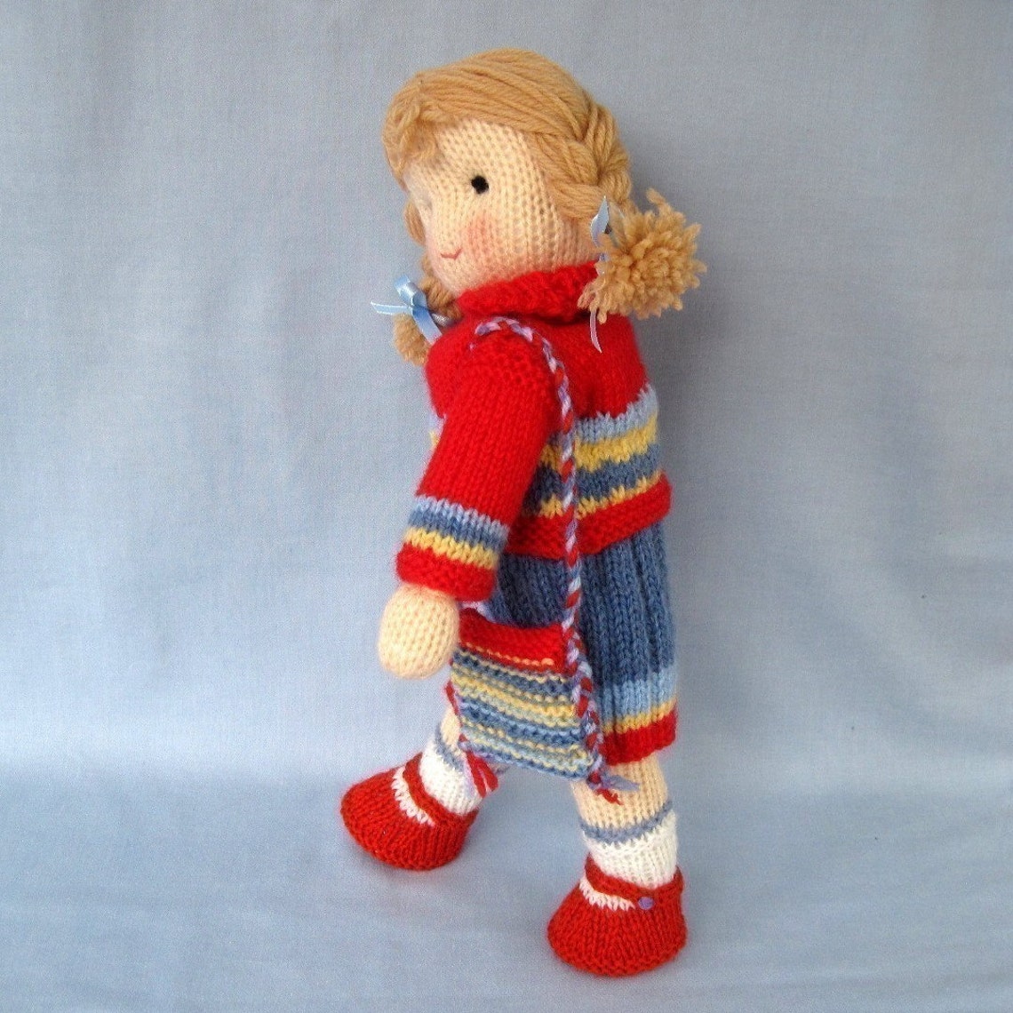 Tilly Doll, 14" (36cm) - Doll Knitting Pattern - Knitted Flat on 2 ...