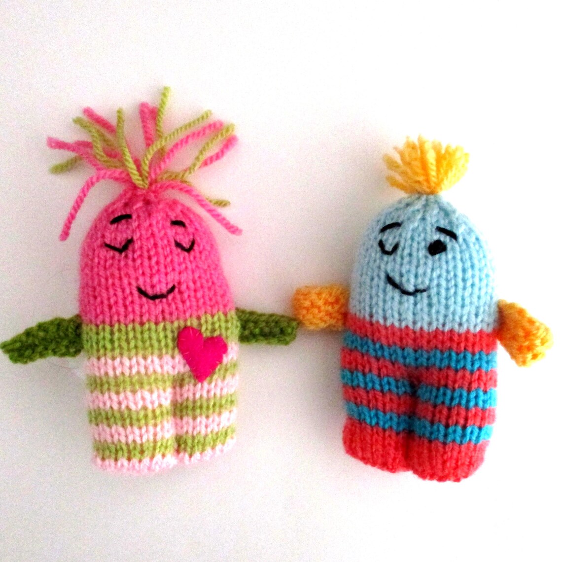 10 Mini Monsters - 3.5ins (8cm) - Pocket Pals - Moody Monsters Knitting ...