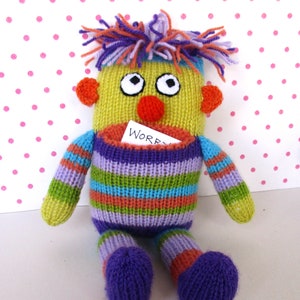 Little Worry Monsters, 10'' Worry Eater, Toy Knitting Pattern, Worry ...