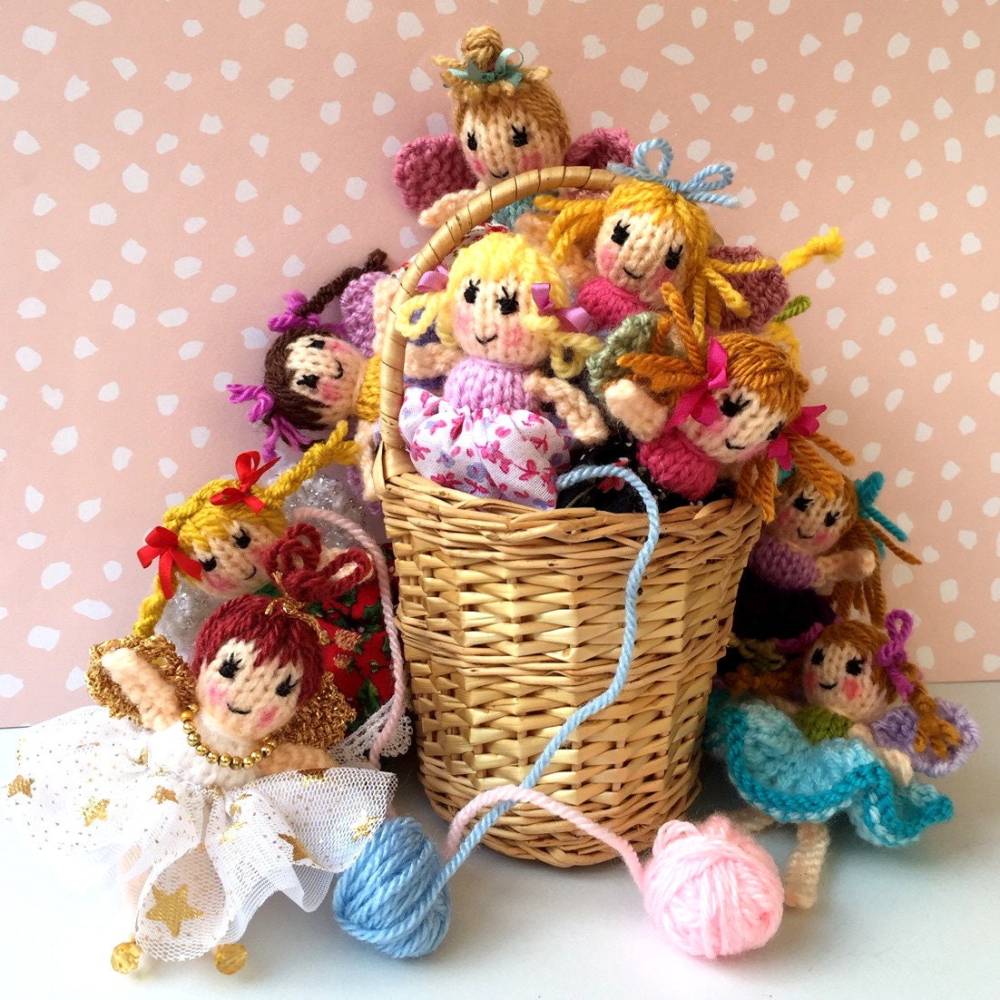 10 TINY FAIRIES - Toy Knitting Pattern, 4" (10cm) - Fairy Knitting ...