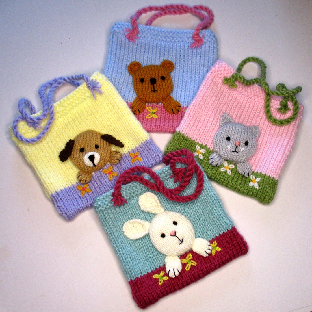 NEW 4 Animal Bags 7 18cm Children's Bags, Cute Animals Peeking Over the ...