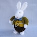 7" (18cm) White Rabbit in Wonderland Knitting Pattern - Knitted Flat on ...