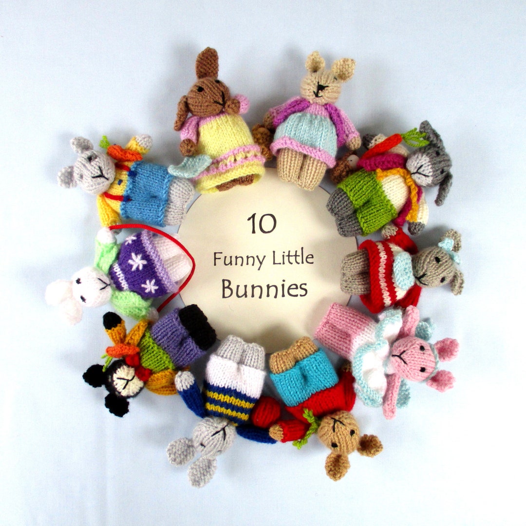 10 FUNNY LITTLE BUNNIES Toy Knitting Pattern 4 10cm - Etsy