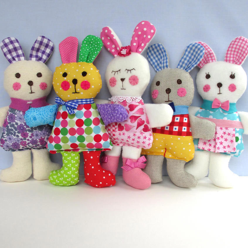 Bunny Rabbit Sewing Pattern Ragtaggle Rabbits 10 25cm - Etsy