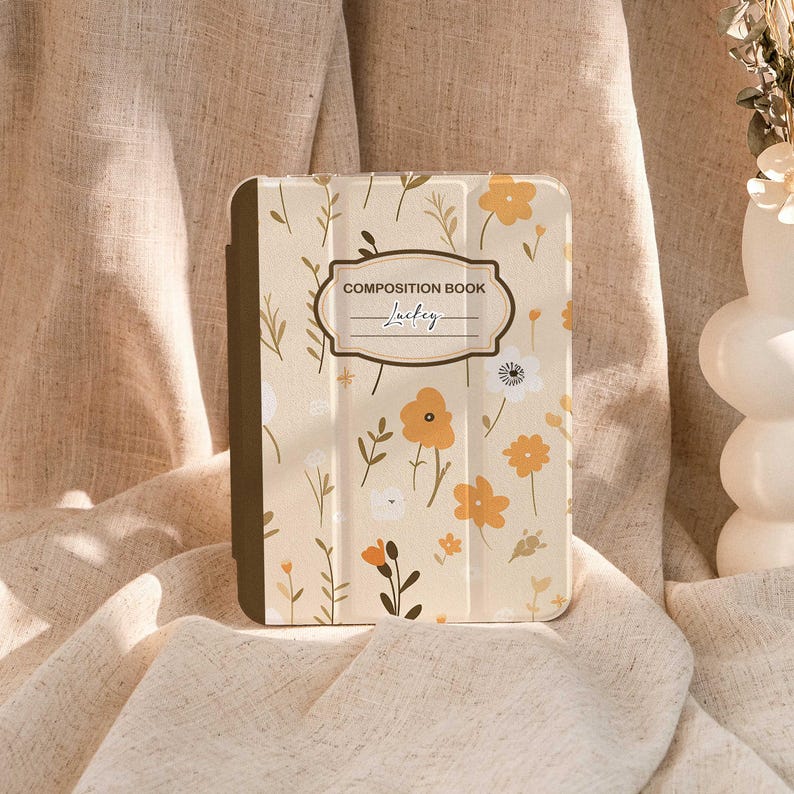 Floral iPad Case With Pencil Holder: Book or Flip Style, Auto Wake ...