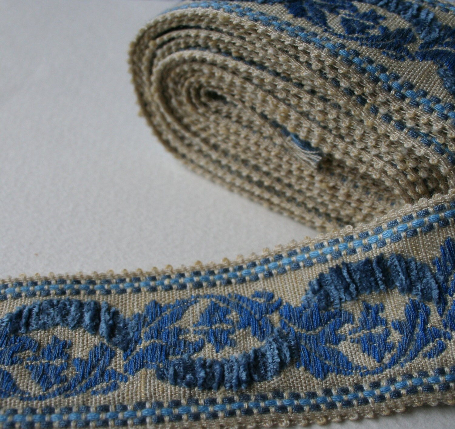 Slim Version Vintage Upholstery Trim Floral Design Raised - Etsy