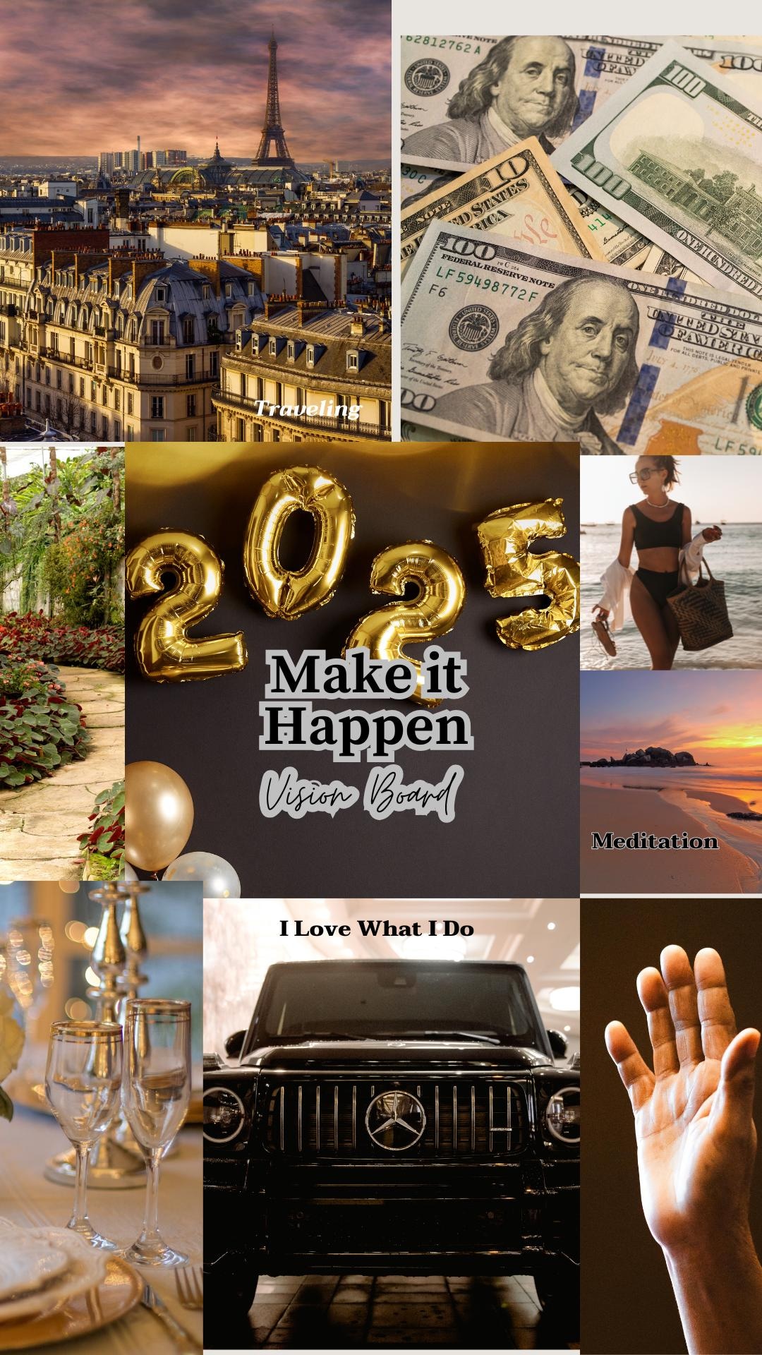 2025 Vision Board, Vision Board Template, Digital Vision Board, Vision ...