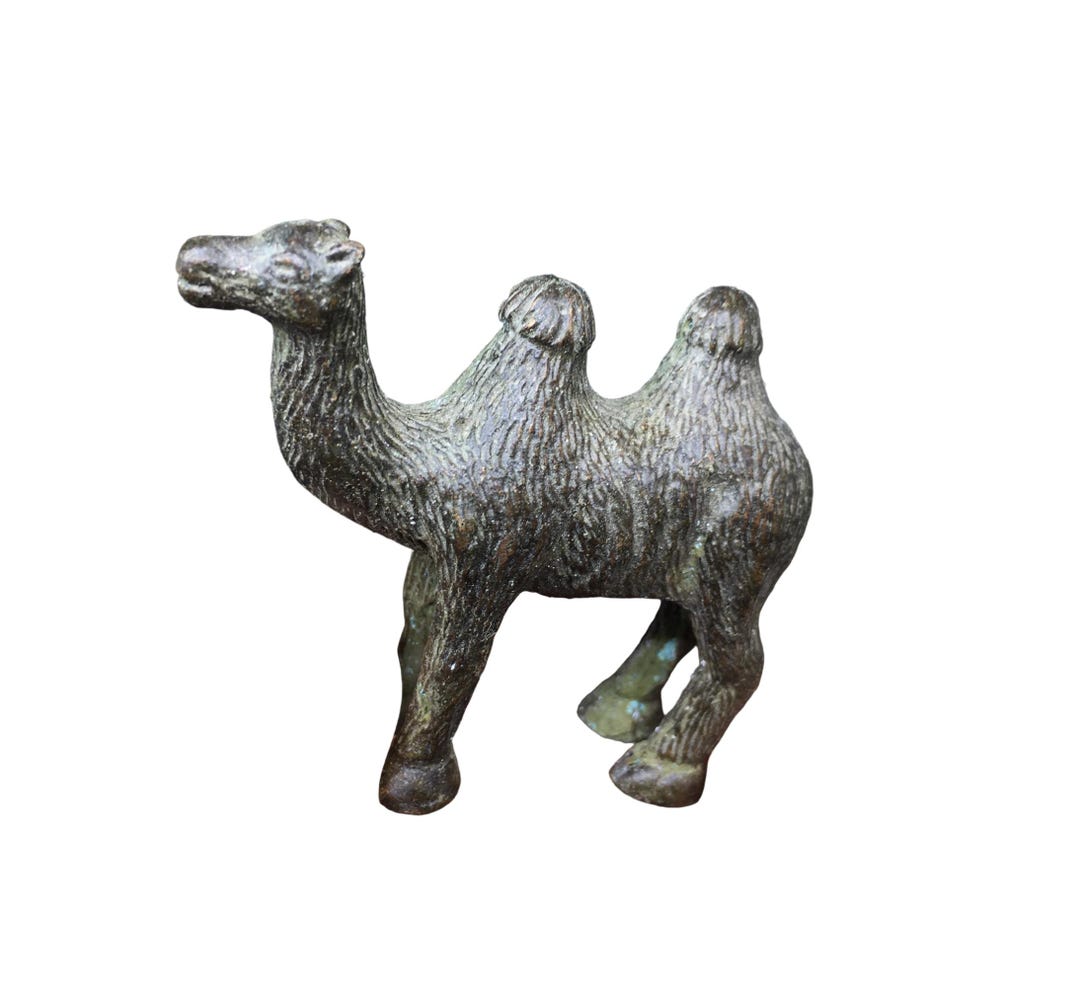 Vintage Pure Copper Bactrian Camel, Auspicious Office Desktop Ornaments ...