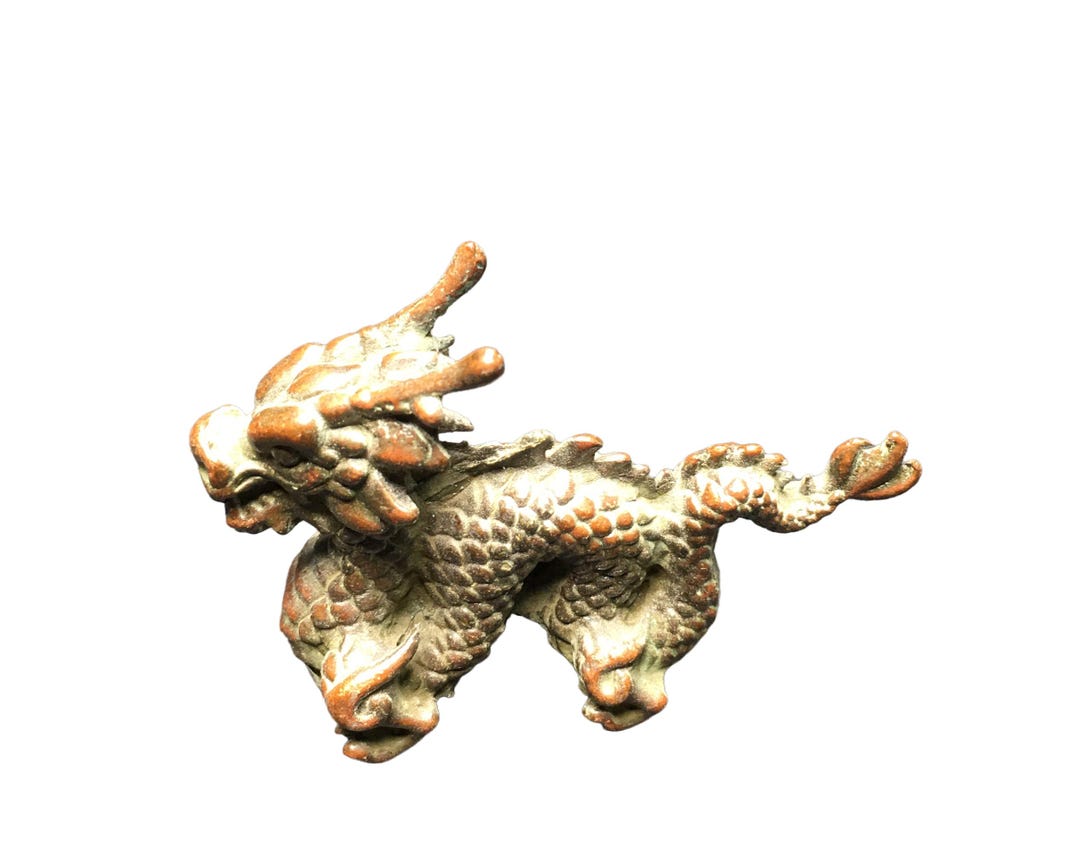 Bronze Hand Carved Dragon Tea Pet Statue,gift for Kids Lion Toy ...