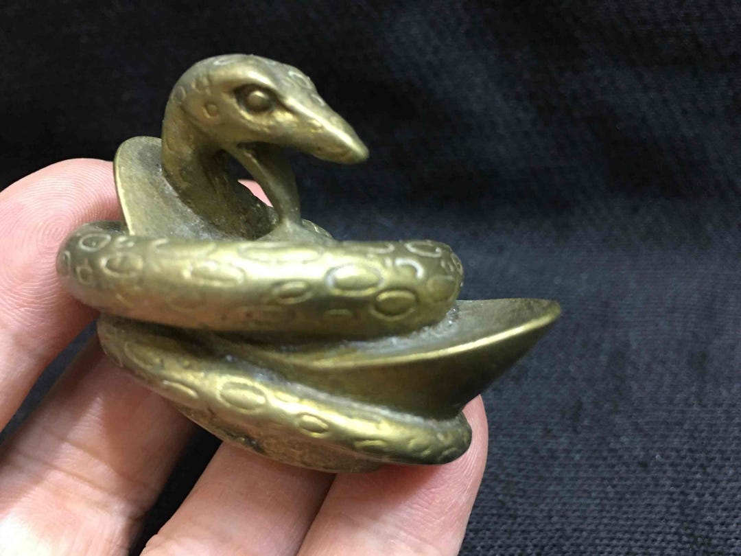 Feng Shui Ornaments Zodiac Snake Statues Pure Brass Craft Decoration ...