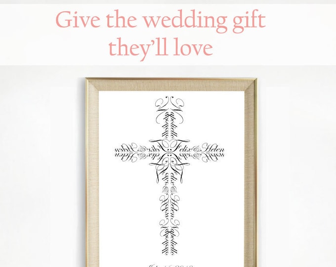 Unique Wedding Gift Personalized Wedding Cross Marriage Gift Wedding ...