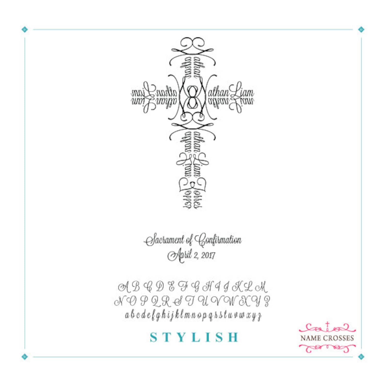 Personalized Confirmation Name Cross | 5x7 Print | Confirmation Gift ...