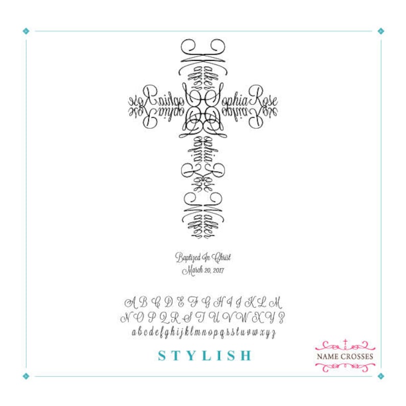 Baptism Cross Using Name of Child | Name Cross | Personalized Baptism ...