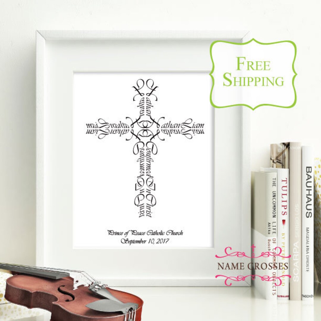 Personalized Confirmation Name Cross | 5x7 Print | Confirmation Gift ...